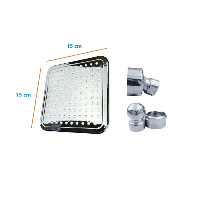 DUCHA CUADRADA 6"X6" CROMADO EUROTOOLS | Grupo Ferreteo ABC